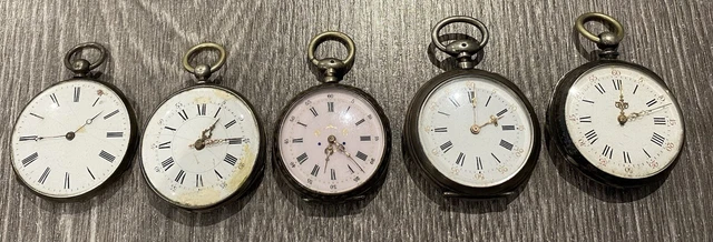 - LOT 5 Montres Gousset Mécanique Argent Silver Sterling Silber ( 329 ...