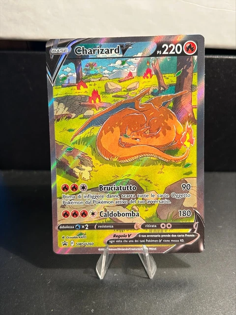 POKEMON CARD CHARIZARD V SWSH260 Promo Ultra Premium Full Art Ita Mint ...