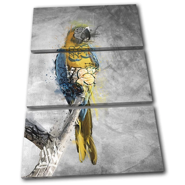 PARROT ANIMALS URBAN Tags Graffiti TREBLE TOILE murale ART Photo Print ...