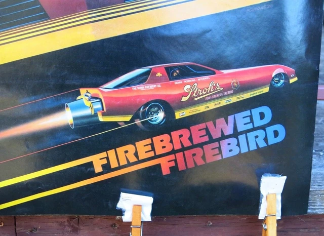 XL ORIGINAL STROH'S Brewery 1984 Jet Funny Car Poster/NHRA-AHRA-IHRA ...