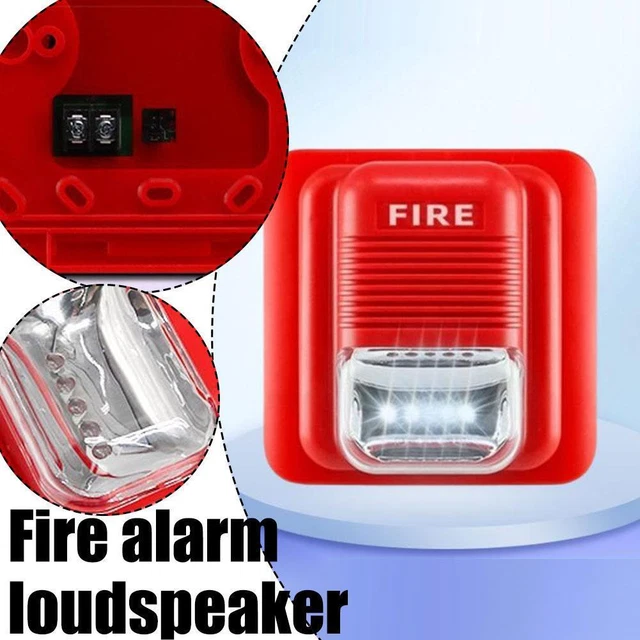 FIRE ALARM WARNING Strobe Siren Horn Sound &Strobe Office' Alert System V2F0 £11.45 - PicClick UK