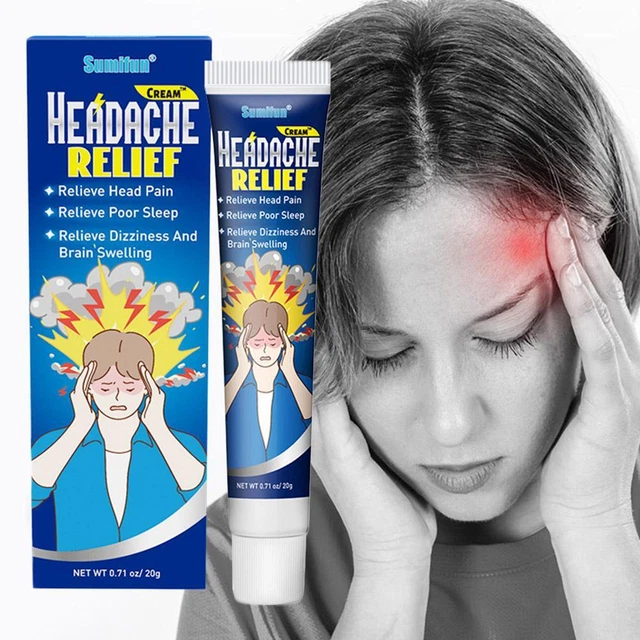 HEADACHE RELIEF CREAM Migraine Treatment Oil Relax Nerve Soothing Pain ...