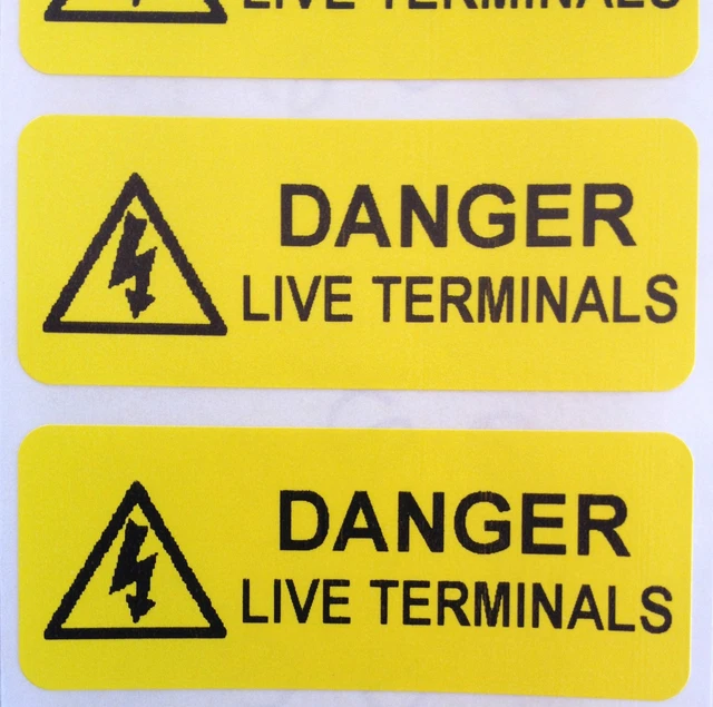 ELECTRICAL SAFETY WARNING Labels - MAIN SWITCH Labels - Yellow 50mm x ...