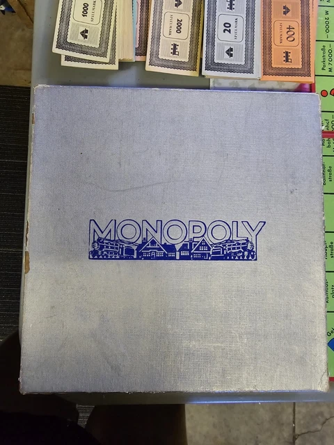 MONOPOLY BOARD GAME German Edition Vintage Small Box 1961 DM 10. Nr ...