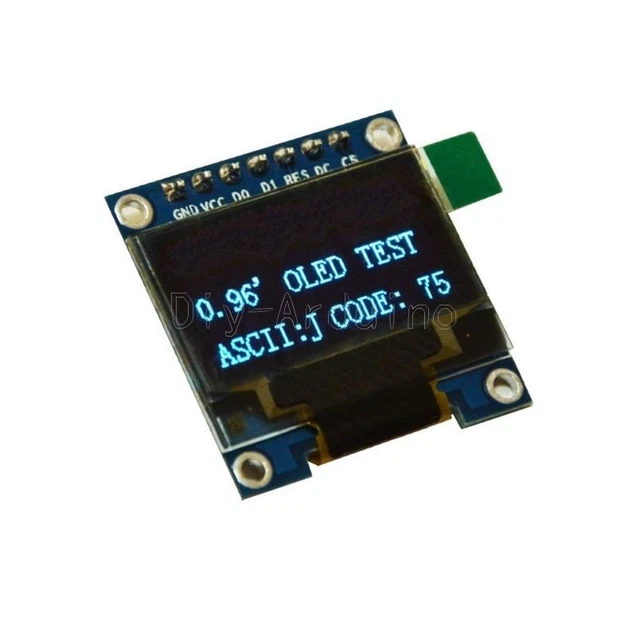 BLUE 0.96& I2C SPI Serial 128X64 OLED LCD Display SSD1306 for Arduino ...