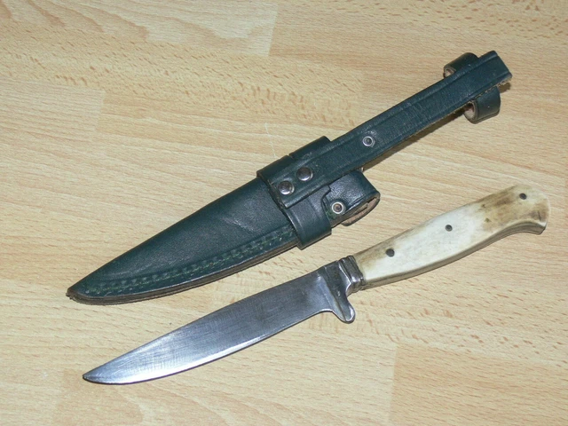 HUBERTUS MESSER MIT Scheide Solingen Jagdmesser Vintage EUR 70,00 ...