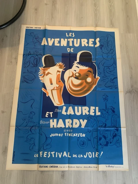 ANCIENNE AFFICHE DE Cinéma LES AVENTURES DE LAUREL ET HARDY ( Laurel Et ...