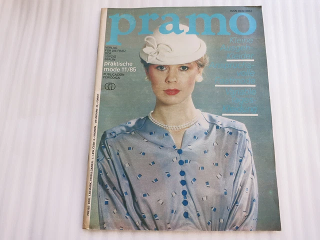 DDR PRAMO PRAKTISCHE Mode Schnittmuster 11/1985 Kleid Fest Bluse Rock ...