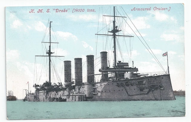 HMS DRAKE DRAKE class Armoured Cruiser Royal Navy Unused PC EUR 14,29 ...