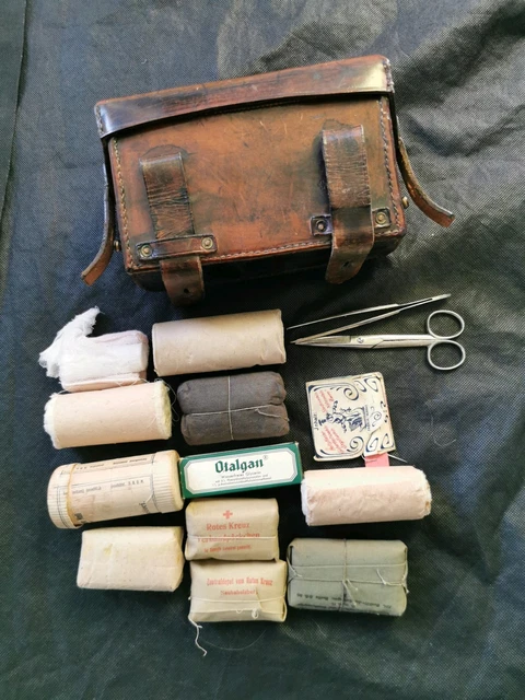 WW2 GERMAN Army Medics First Aid Leather Pouch And Contents £197.16 ...