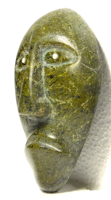 INUIT ESKIMO SERPENTINE carving sculpture FACE by Ragee $254.00 ...