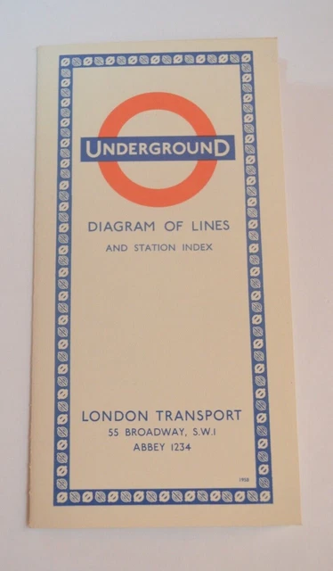LONDON TRANSPORT UNDERGROUND Map Diagram of the Lines Beck No.1 1946 $8 ...
