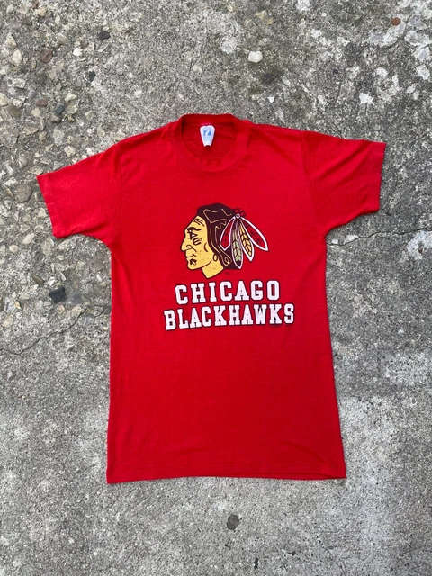 VINTAGE 1980'S/1990'S LOGO 7 Chicago Blackhawks Graphic Logo T-Shirt ...
