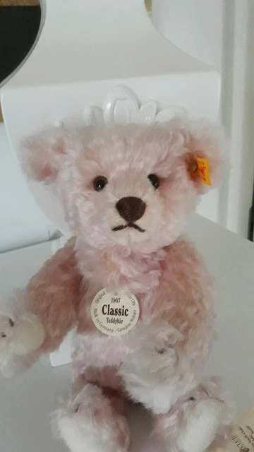 STEIFF CLASSIC SAMMLER Teddybär Replika 1907, Rosa, ca. 26 cm, Neu ...