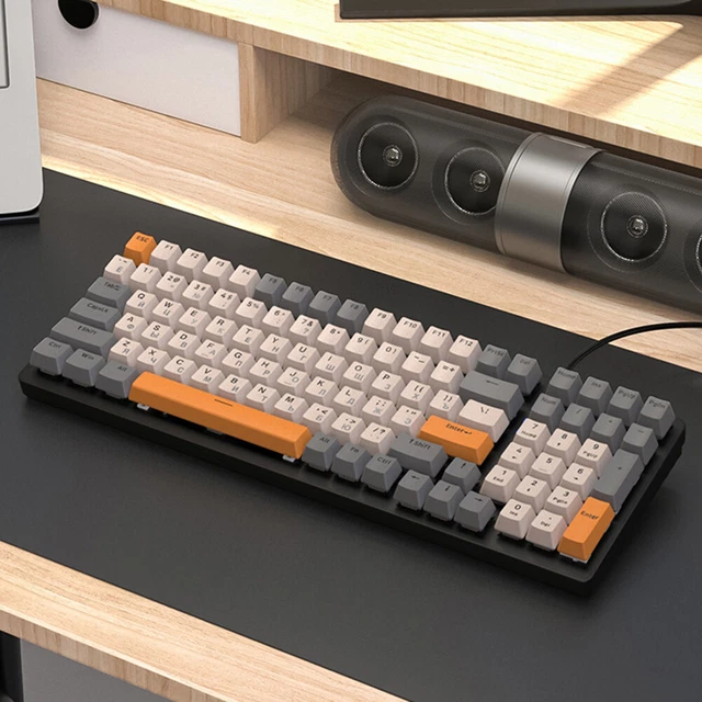 K3 WIRED MECHANICAL Keyboard Backlit for PC Russian (Black Orange Blue ...