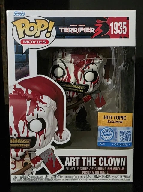 FUNKO POP MOVIES Terrifier 3 ART THE CLOWN BLOODY AXE # 1935 HOT TOPIC ...