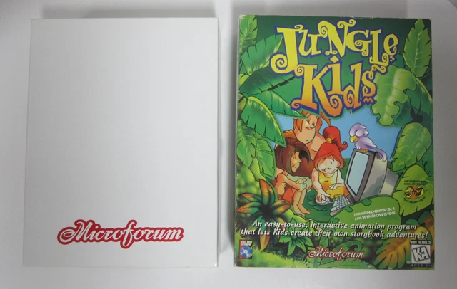JUNGLE KIDS MICROFORUM PC Video Game Big Box Rare Complete $29.99 ...