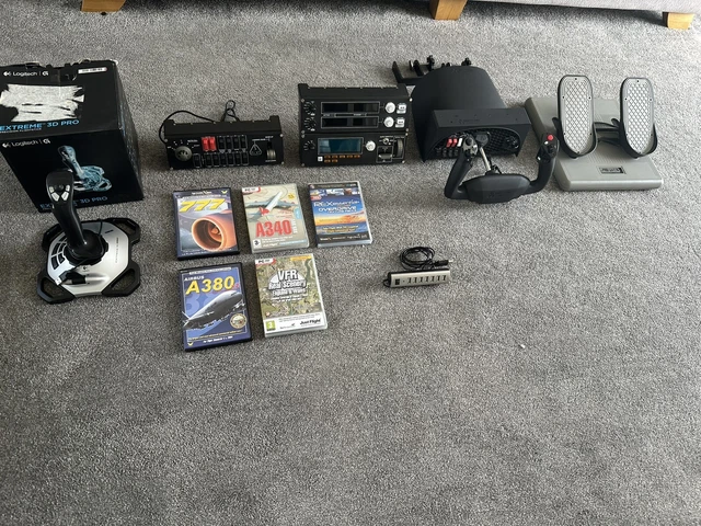 FLIGHT SIMULATOR COCKPIT Bundle Saitek Logitech Honeycomb Alpha £400.00 ...