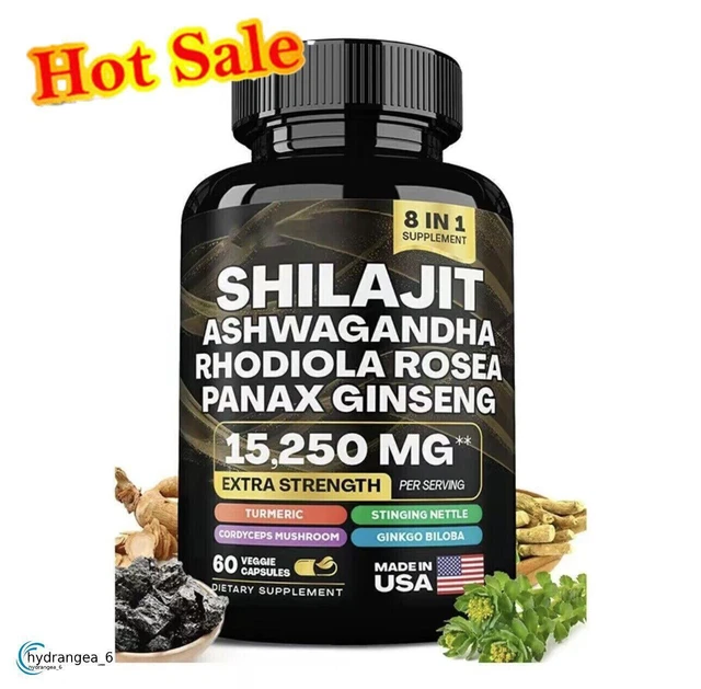 PURE HIMALAYAN SHILAJIT 9000MG & Ashwagandha 2000MG, 60 Caps - UK £8.99 ...