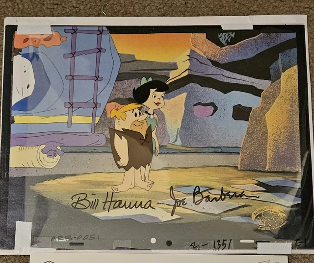 HANNA BARBERA THE FLINTSTONES. Barney and Betty Rubble Cel FIRMATO! EUR ...