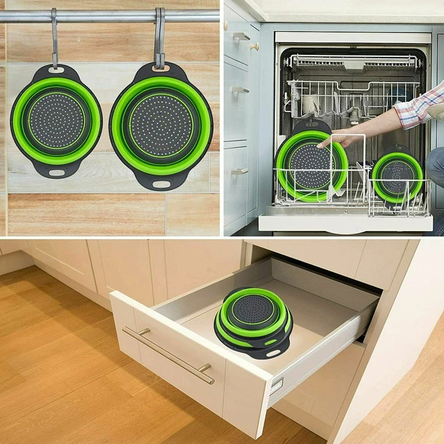 COLLAPSIBLE ROUND BOWL Wash Basin Small Space Saving Camping Washing Up ...