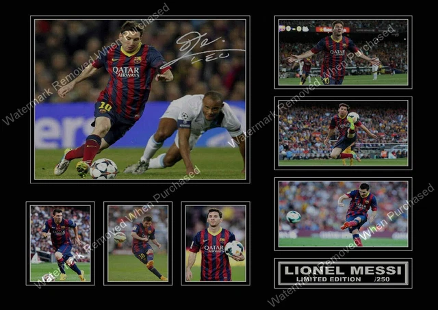 BARCELONA FC SIGNED Lionel Messi A4 Photo Print Football Memorabilia £8 ...