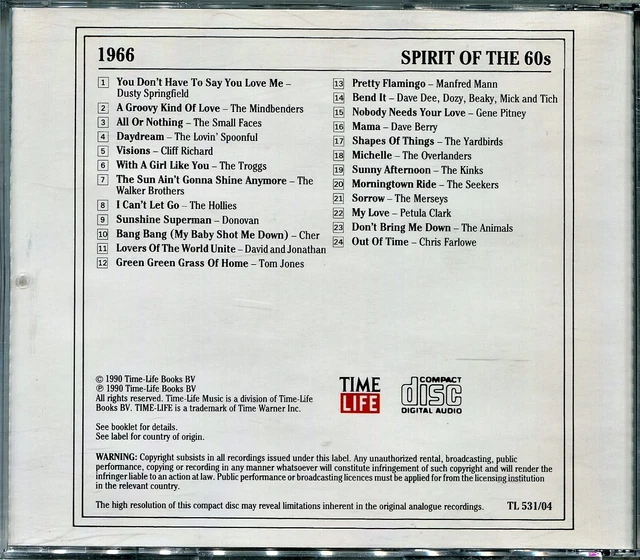 SELTENE CD & the Spirit of the 60s - 1966 " 1990 auf TIME LIFE EUR 1,50 ...