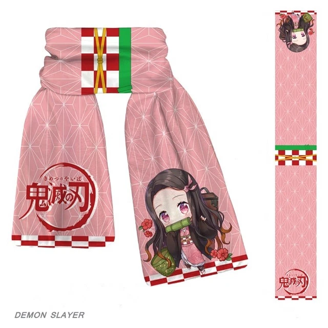 ANIME DEMON SLAYER Logo & Nezuko Kamado Warm Scarf Printed Design: UK ...