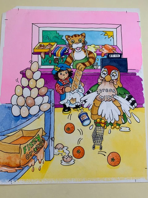 ORIGINAL ART WORKS for Play Days magazine its 306 P10 Silly Packing £99 ...