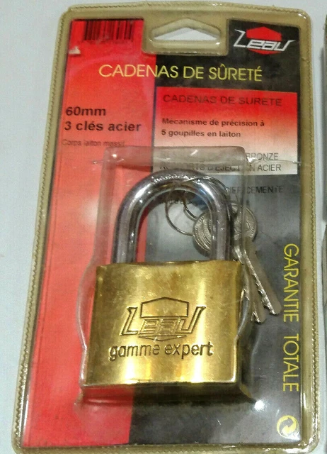 CADENAS SECURITÉ LEAJ 60mm expert 3 clés sécurité fermeture .intérieur ...
