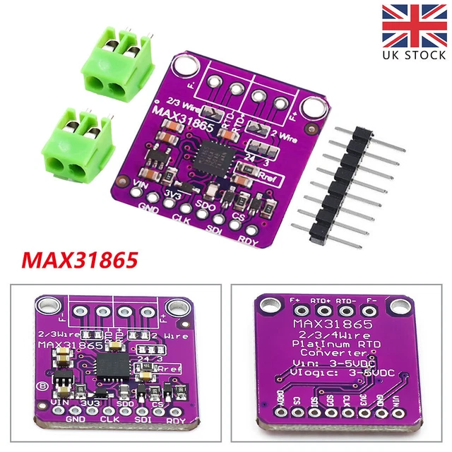 MAX31865 PT100 RTD Thermocouple Temp Sensor Amplifier Module 3.3V 5V ...