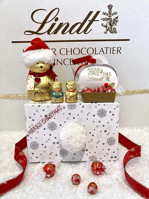 LINDT LINDOR CHOCOLATE Christmas Teddy Bears Milk Chocolate Truffle Box ...