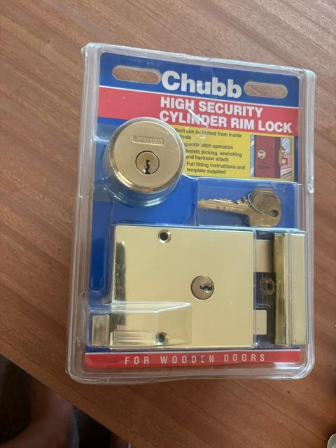 CHUBB HIGH SECURITY Cyclinder Rim Lock 3 Key 4L49 £68.28 - PicClick UK