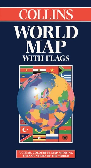 WORLD MAP WITH Flags (Collins World Map) £99.99 - PicClick UK