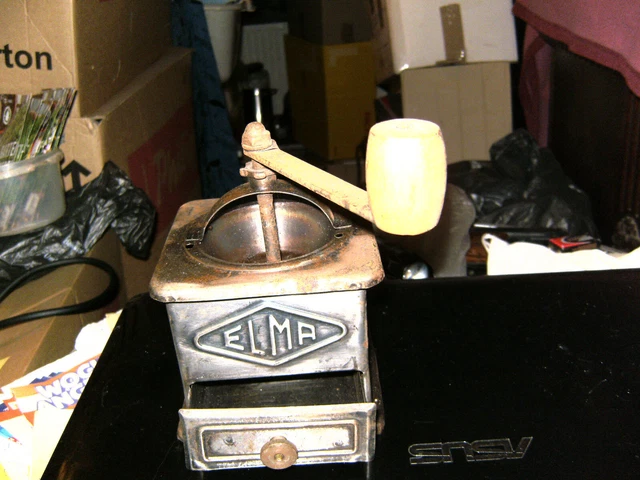 ALTE ANTIKE KAFFEEMÜHLE ELMA - Metall, Holz - Vintage - ca. 40/50er Jahre EUR 299,00 - PicClick DE