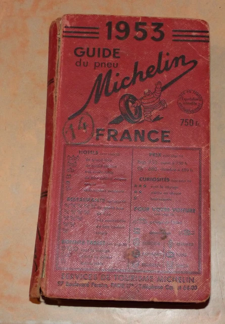 ANCIEN GUIDE ROUGE Michelin France 1953 EUR 25,00 - PicClick FR