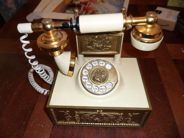 VINTAGE DECO-TEL FRENCH Victorian Ornate Rotary Dial Phone Western ...