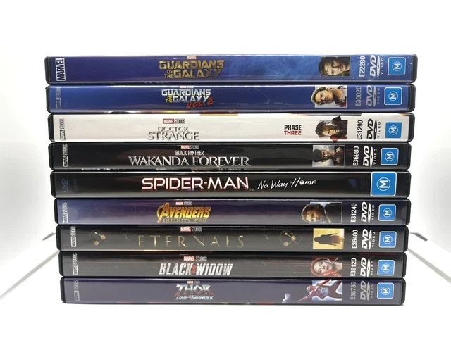 (9) MARVEL DVD Bundle Lot - Guardians Of The Galaxy, Spider Man, Thor ...
