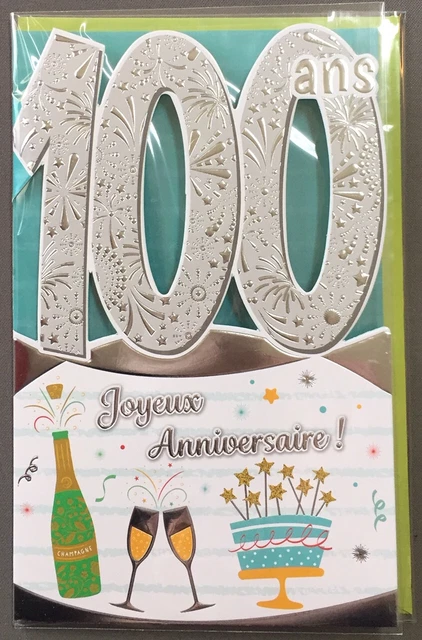 CARTE ANNIVERSAIRE : Joyeux Anniversaire 100 ans EUR 2,50 - PicClick FR