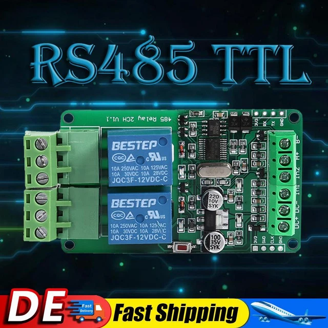 Modbus Rtu 2 Way Relay Module Ttlrs485 Interface Communication With