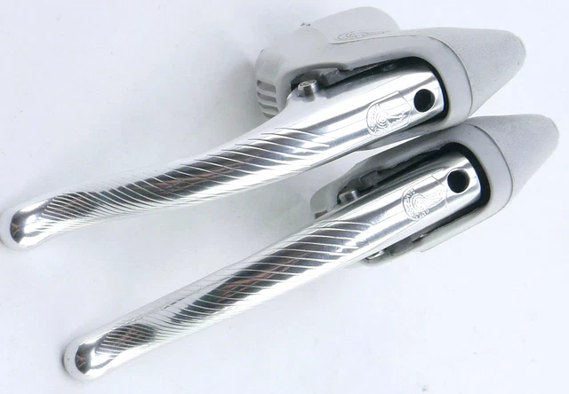 PALANCAS DE FRENO Campagnolo C Record Delta Chorus CDA campanas blancas ...