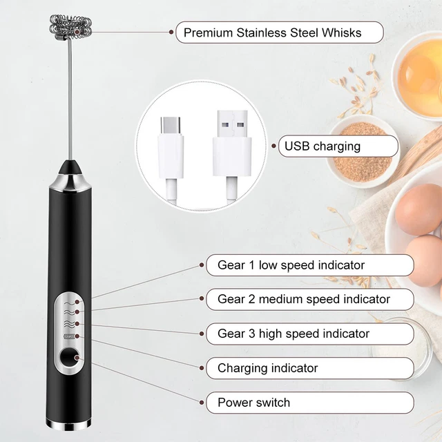 ELECTRIC KITCHEN MINI Foamer Milk Frother Egg Beater Stirrer Whisk ...