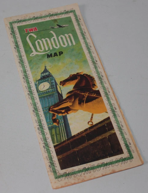 TWA / TRANS World Airlines - London Map & Guide Leaflet - 1950's EUR 10 ...