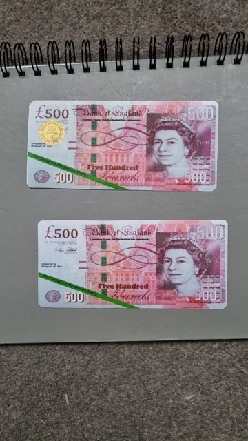500 POUND NOTE placement card for your cash envelope - 1 Sided ...
