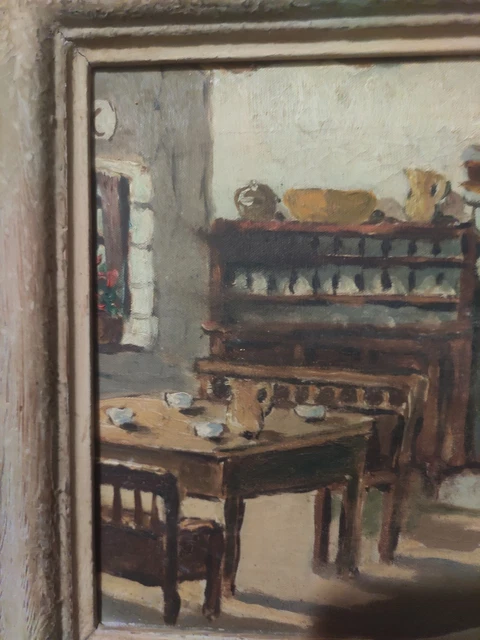 ANCIEN TABLEAU HUILE SUR TOILE SIGNE scene de genre EUR 39,00 - PicClick FR