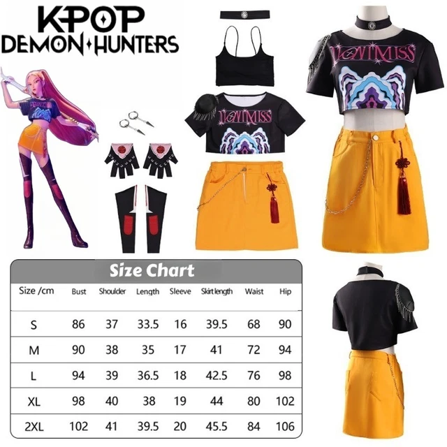 K-POP: DEMON HUNTERS Mira Rumi Zoey Cosplay Costume Tops Skirt Jumpsuit Bodysuit $82.54 ...