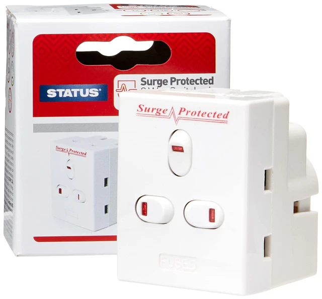 STATUS 3-WAY UK Multi Plug Adapter - Individually Switched & Fused ...