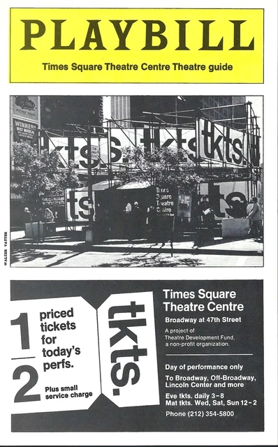VINTAGE PLAYBILL TIMES Square Theatre Centre Guide Map, TKTS, Broadway ...