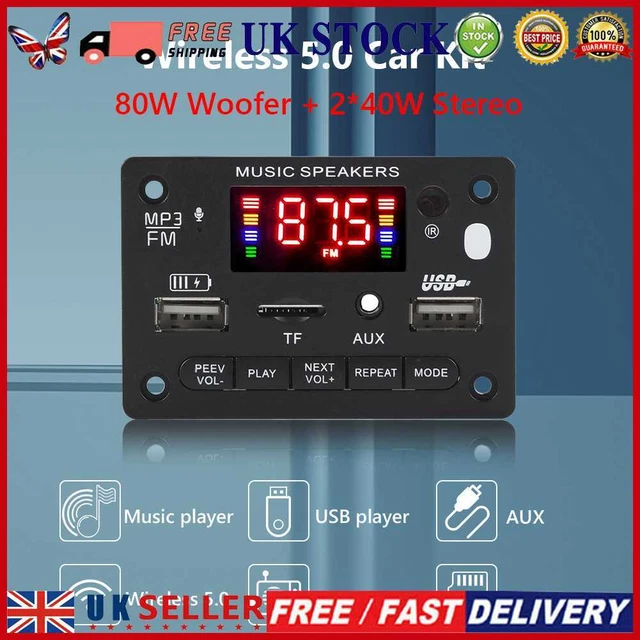 DC 7V-24V BLUETOOTH-COMPATIBLE 5.0 Fm Radio Module 2x40w Stereo for Car ...