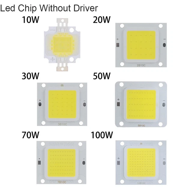 CON DRIVER ALIMENTATORE 10W 20W 30W 50W 70W 100W Sorgente Luce Chip LED COB EUR 9,37 - PicClick IT